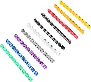 Amazon.co.jp: Ciieeo 100pcs Cord Wire Number Labels Cable Identifiers ...