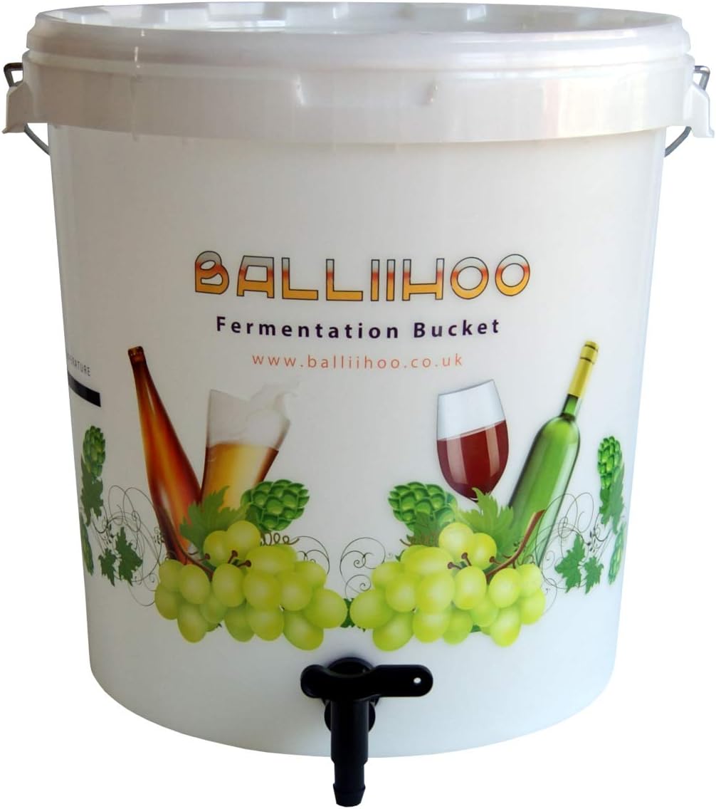 25 Litre Wide Neck Home Brew Wine Beer Fermenter with Airlock and Bung ...