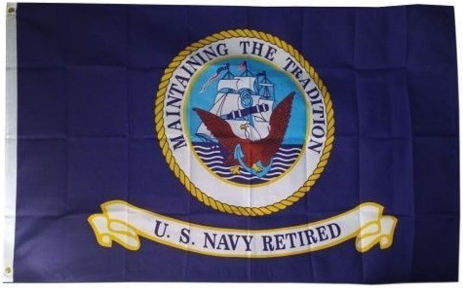 Amazon.com : US Navy Retired 3x5 Flag NEW 3 x 5 Naval USN Banner ...