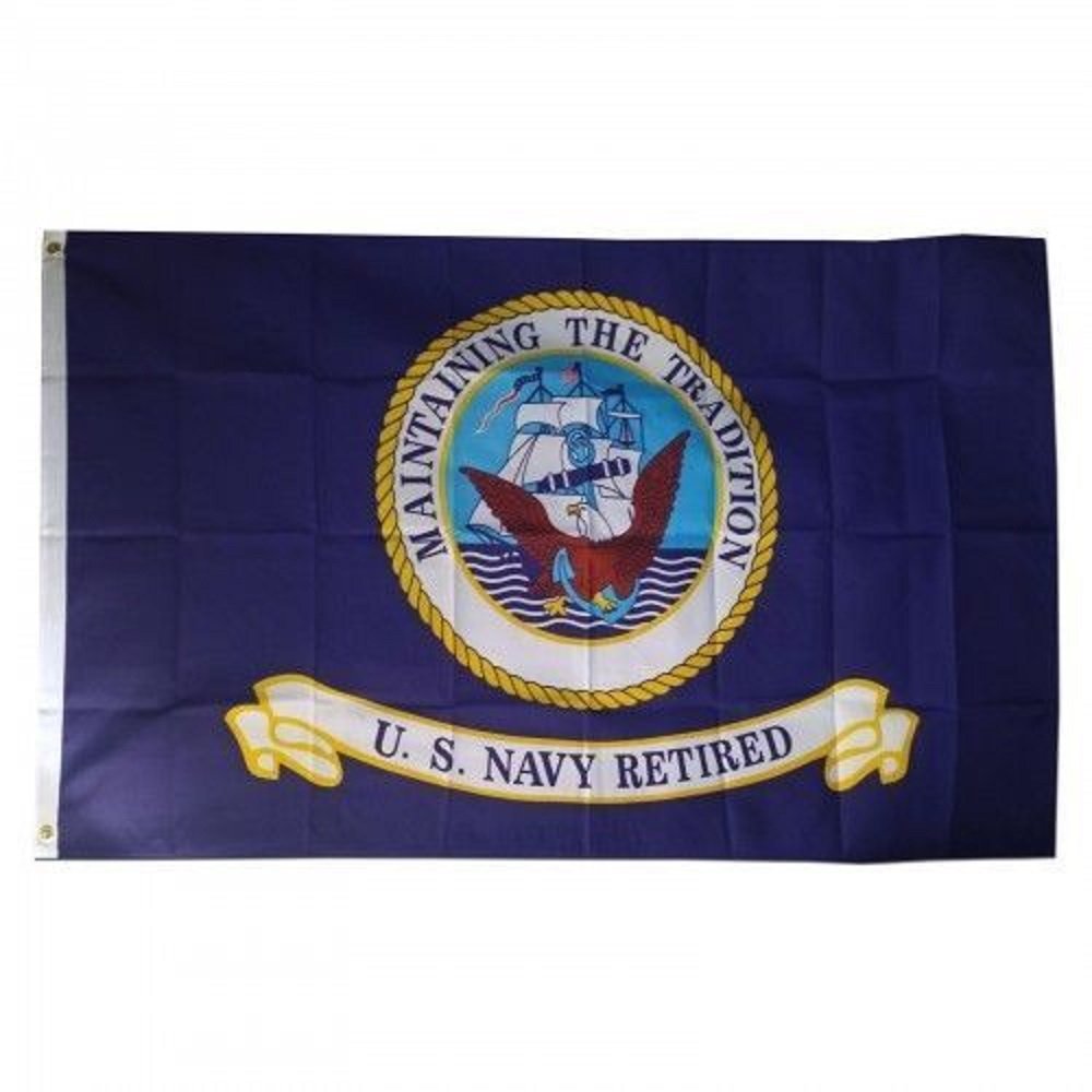Amazon.com : AES 3x5 USA US Navy Retired Flag 3'x5' House Banner ...