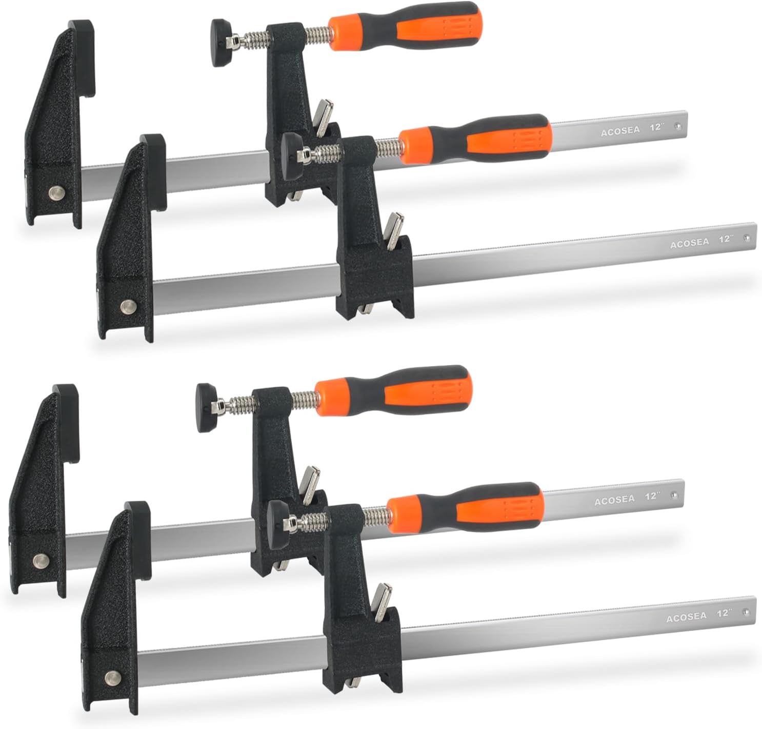 ACOSEA Woodworking Clamps,4-Pack 12 Inch Bar Clamps Heavy Duty ...