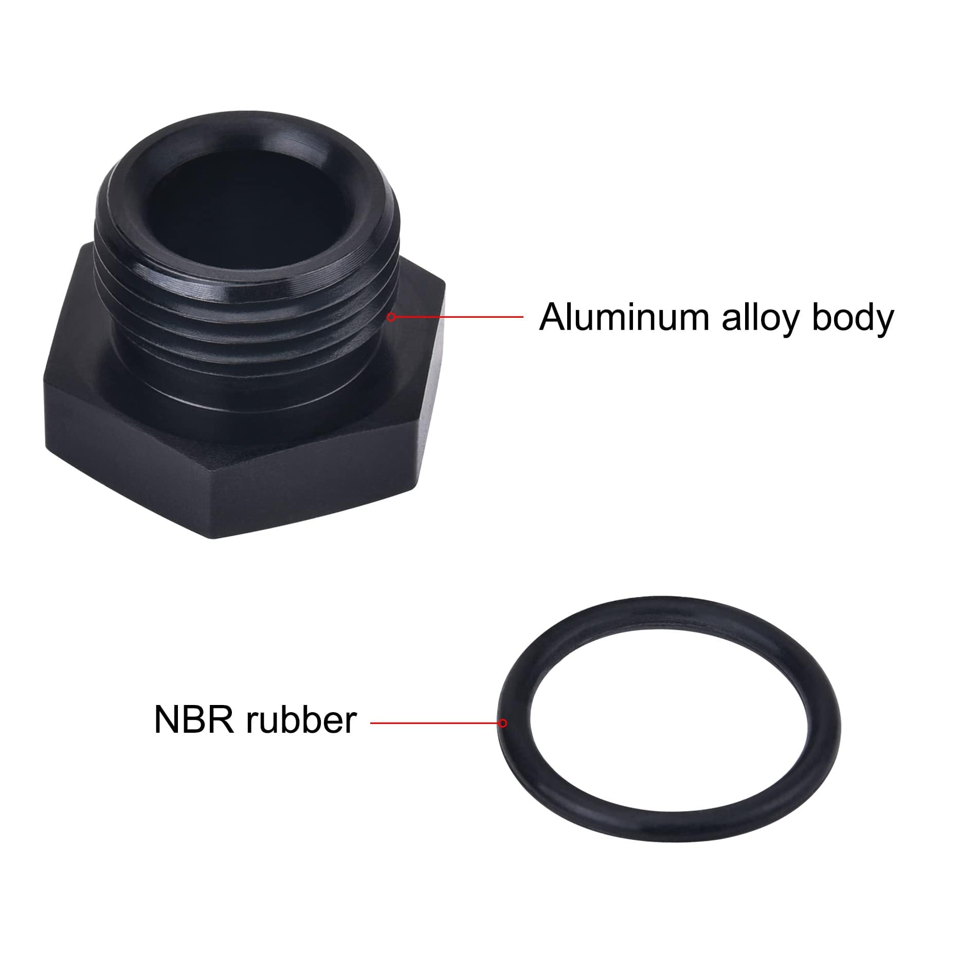 Snapklik.com : 3AN Block Off Cap ORB Plug Fitting Adapter Male Aluminum ...