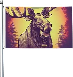 Amazon.com : Cool Moose Flag 3x5 FT Outdoor Garden Flag Double Sided ...