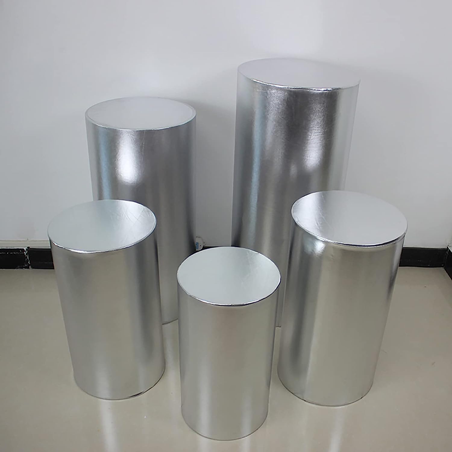 Amazon.com: JULENO 5PCS Cylinder Stand Covers for Party,Elastic Cloth ...