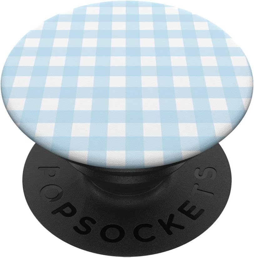 Amazon.com: Pastel Light Blue Gingham Kawaii Cute Cottagecore Aesthetic PopSockets PopGrip ...