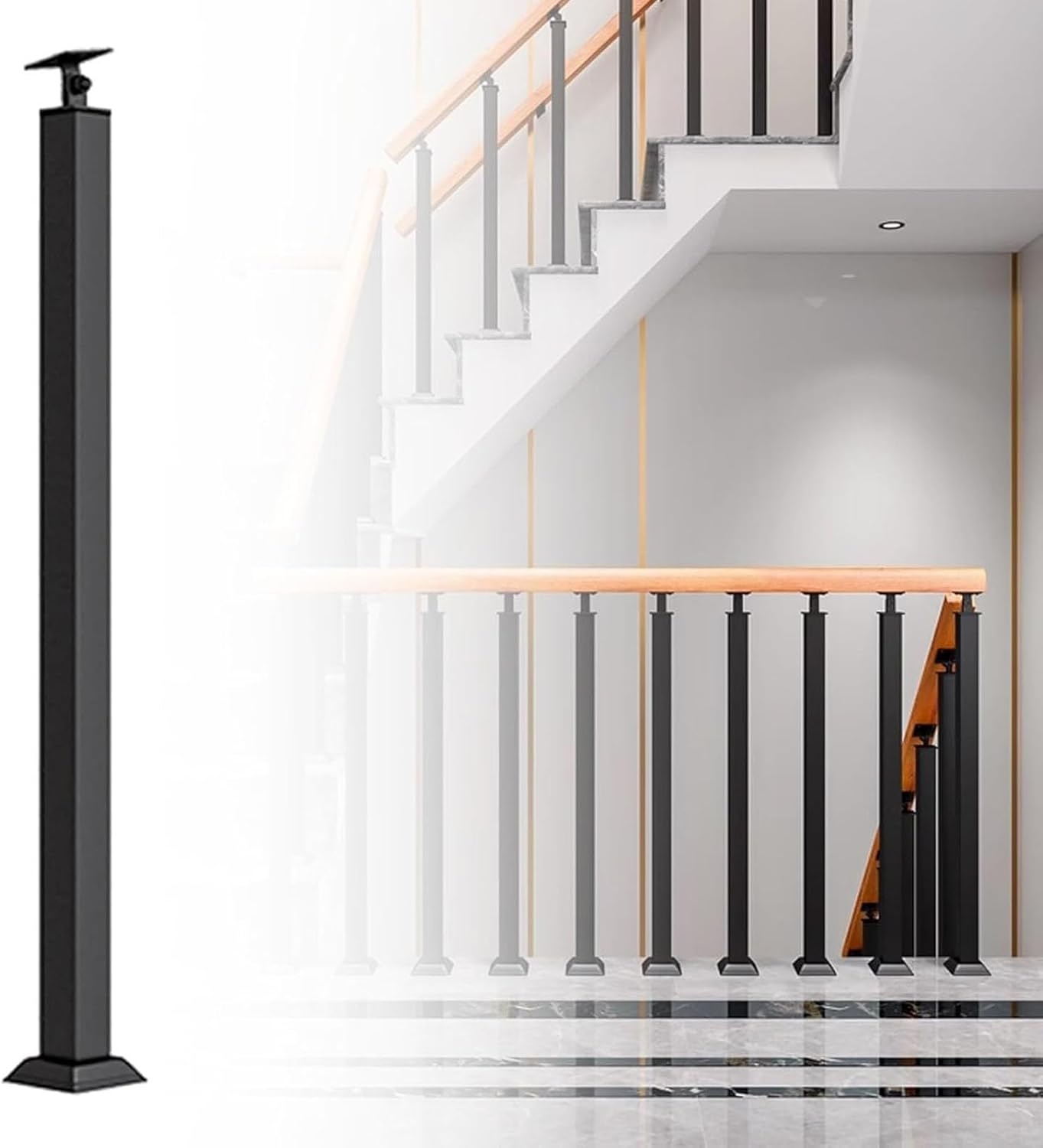 Amazon.com: 270° Adjustable Metal Railing Spindles, Square Stair ...