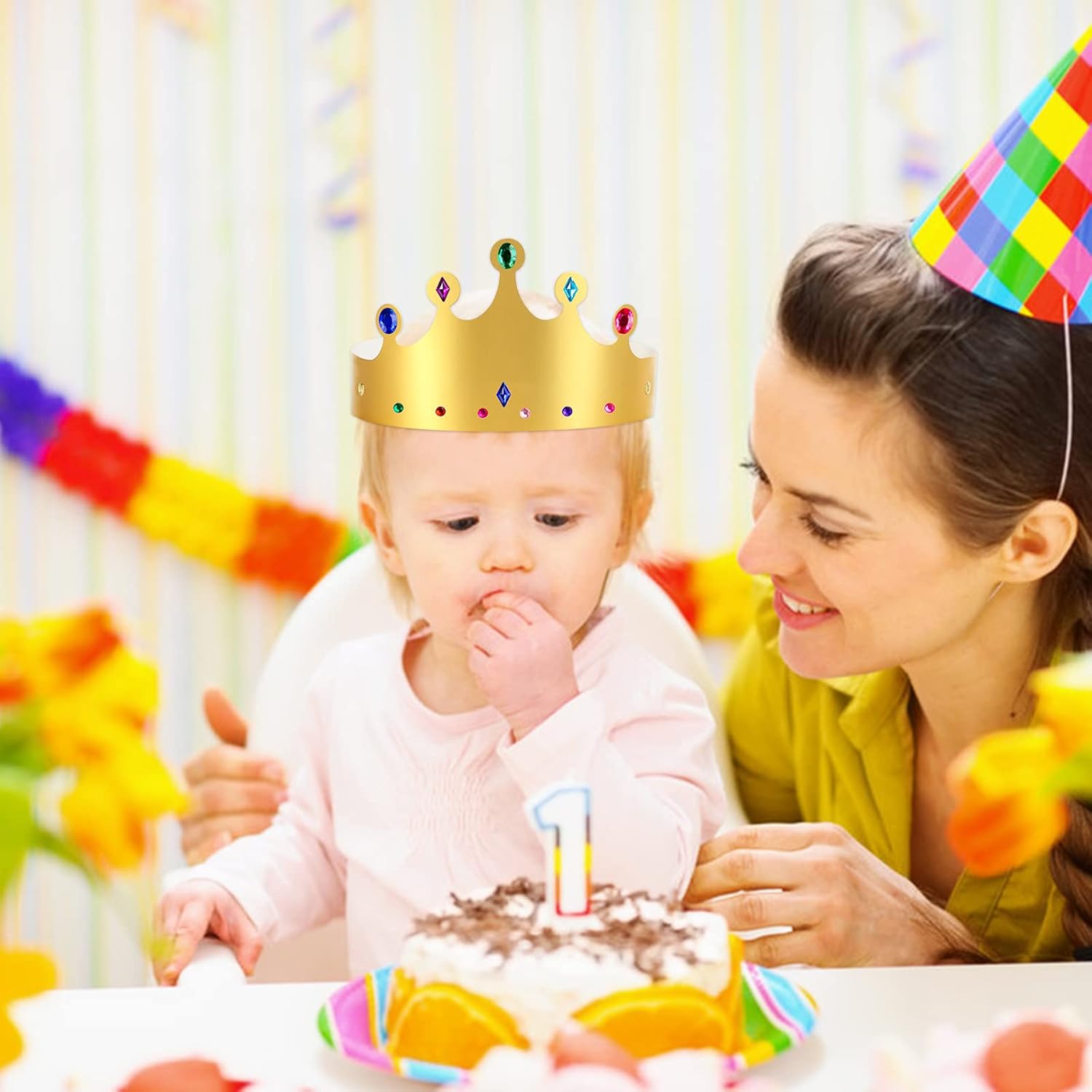 KEYIDO 15 Pieces Paper Crowns for Kids Gold Cardboard Crown to Decorate ...