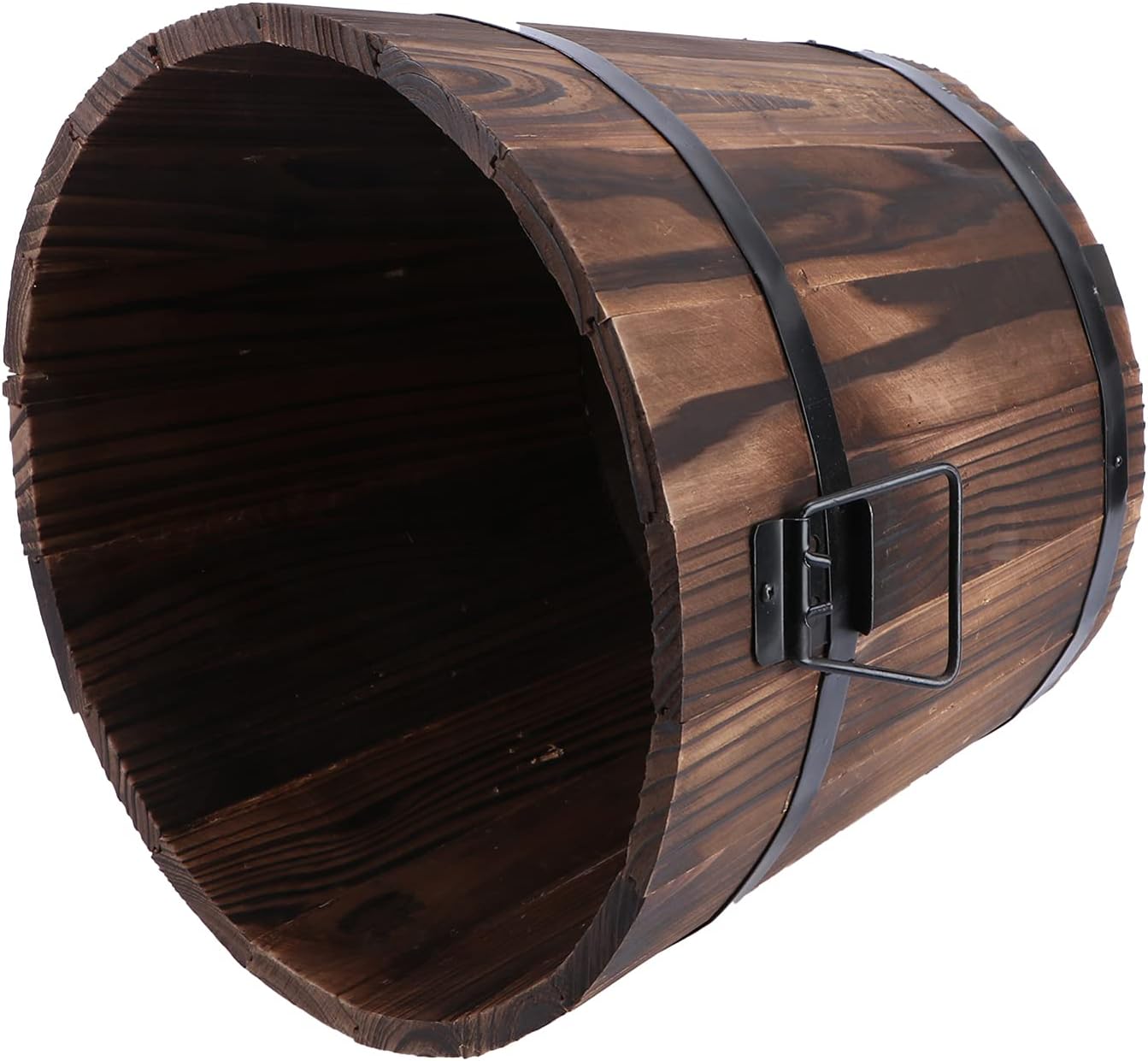 Amazon.com : Happyyami Wooden Flower Bucket Wooden Bucket Barrel ...