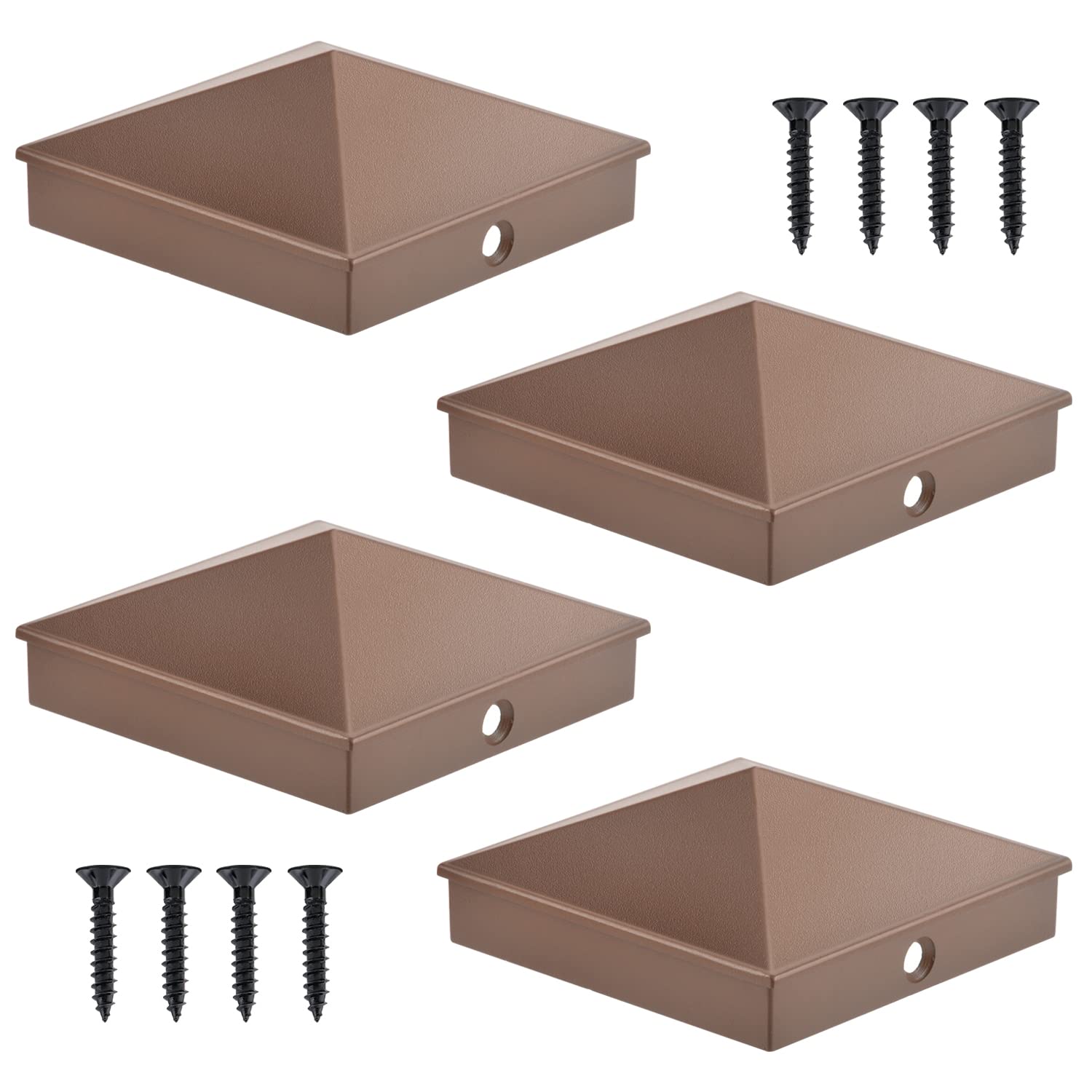 6 x 6 Aluminum Pyramid Post Caps Cover,Matte Finish Powder Coated ...