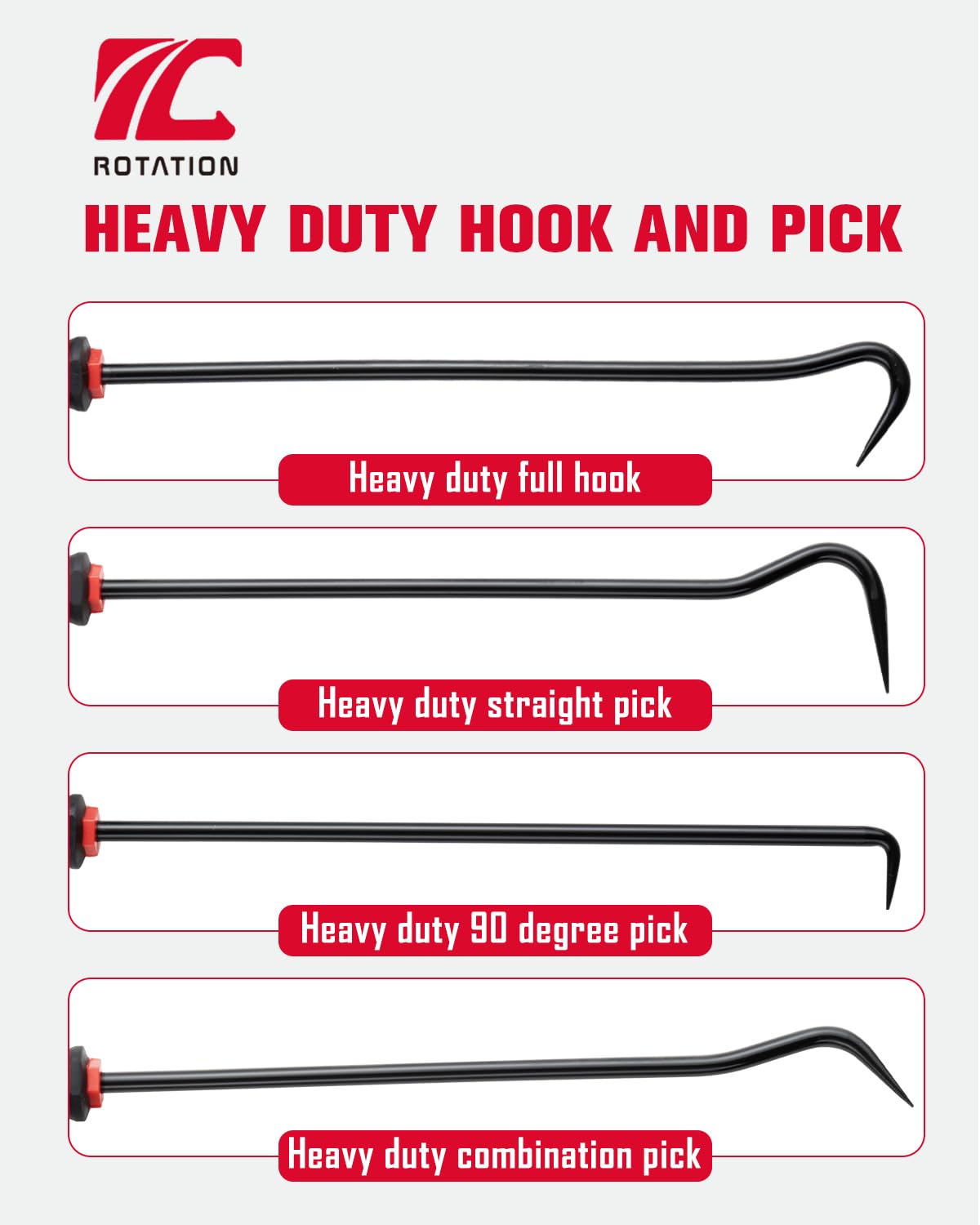 Snapklik.com : ROTATION 4-Piece Heavy-Duty Long Hook & Pick Set