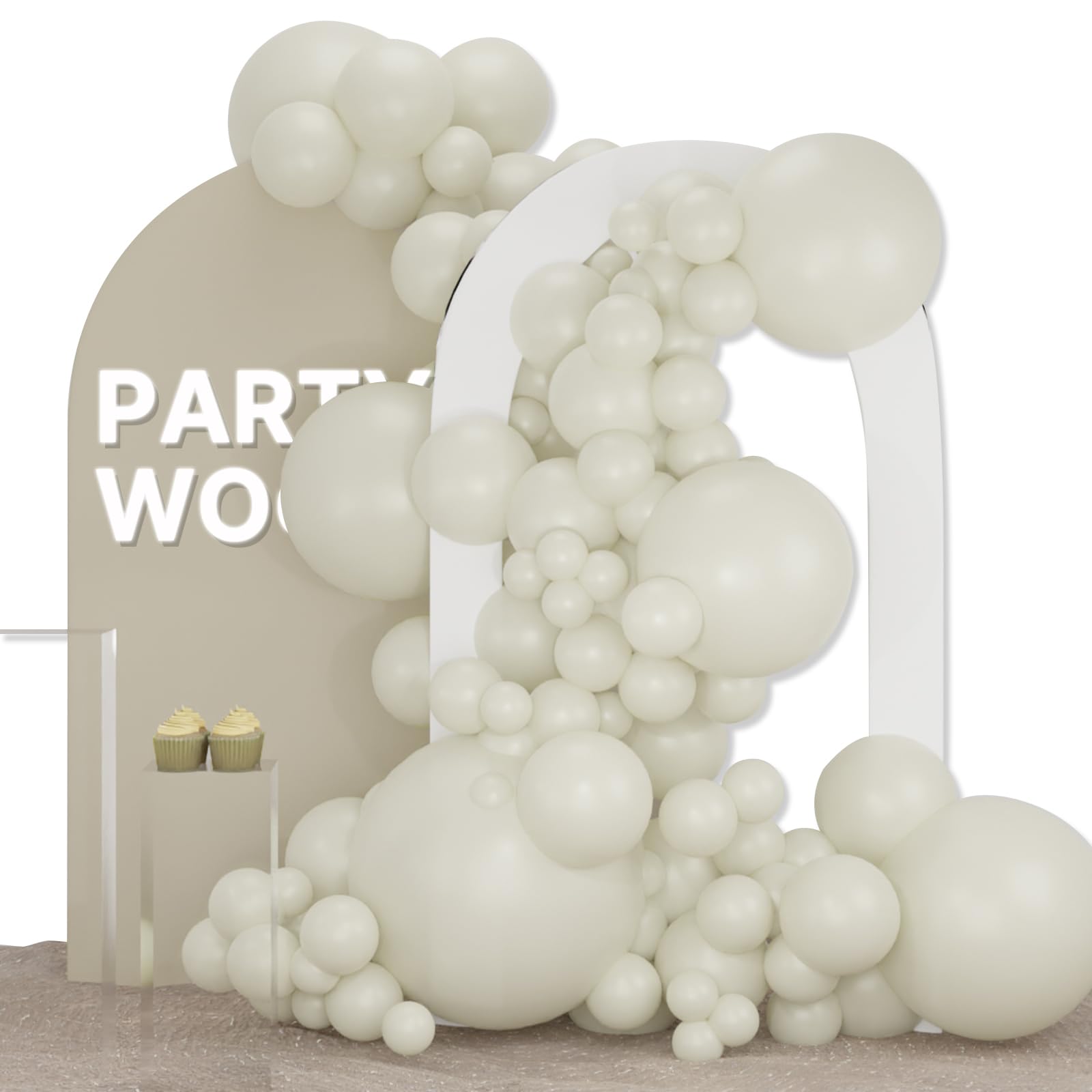 Amazon.com: PartyWoo White Sand Balloons 127 pcs Different Sizes of 36 ...