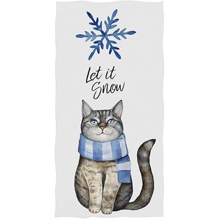 Amazon.com: Wamika Winter Deer Snowflakes Hand Towels Let It Snow Face ...