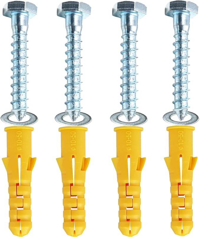 M10x50mm Heavy Duty Masonry Brick Wall Fixing plug + Coach Bolt Screw ...