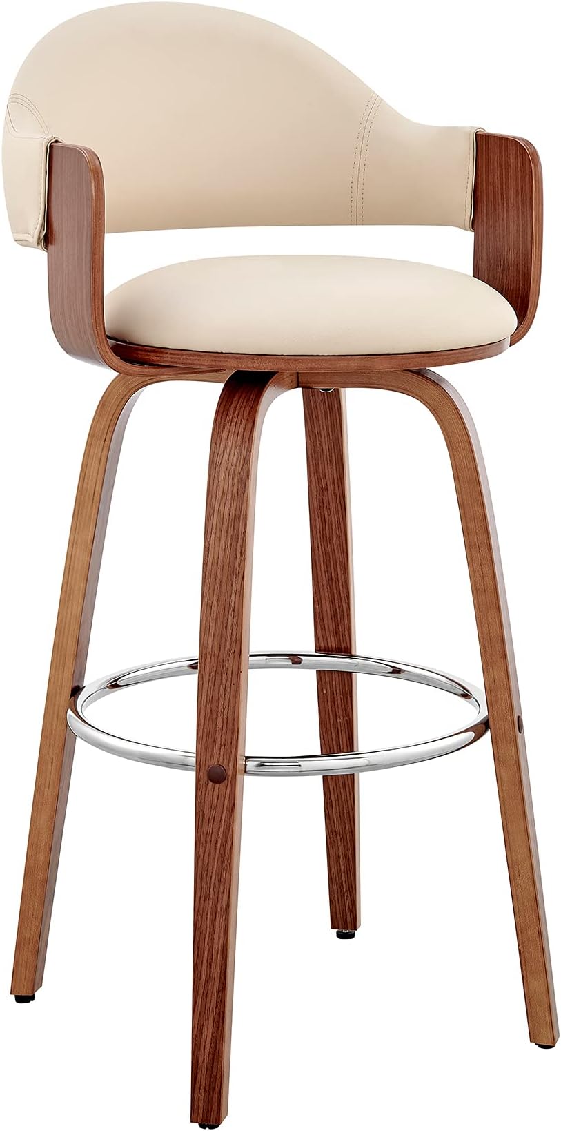 Amazon.com: Armen Living Paris Swivel Barstool in Cream Faux Leather ...
