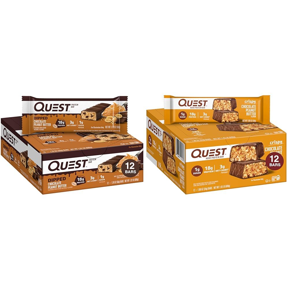Amazon.com: Quest Chocolate Peanut Butter Protein Bars Bundle with ...