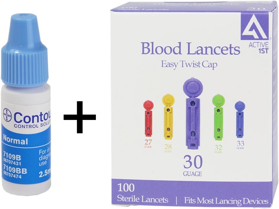 Amazon.com: Contour Control Solution + 100 30g Lancets : Health & Household