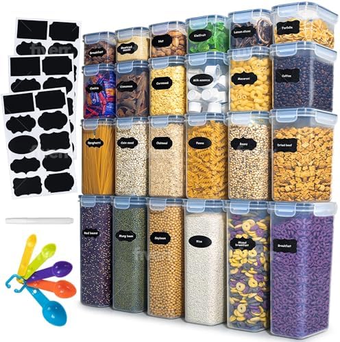 Amazon.com: Eshaqzai Stackable Food Storage Containers for Pantry, 24 ...
