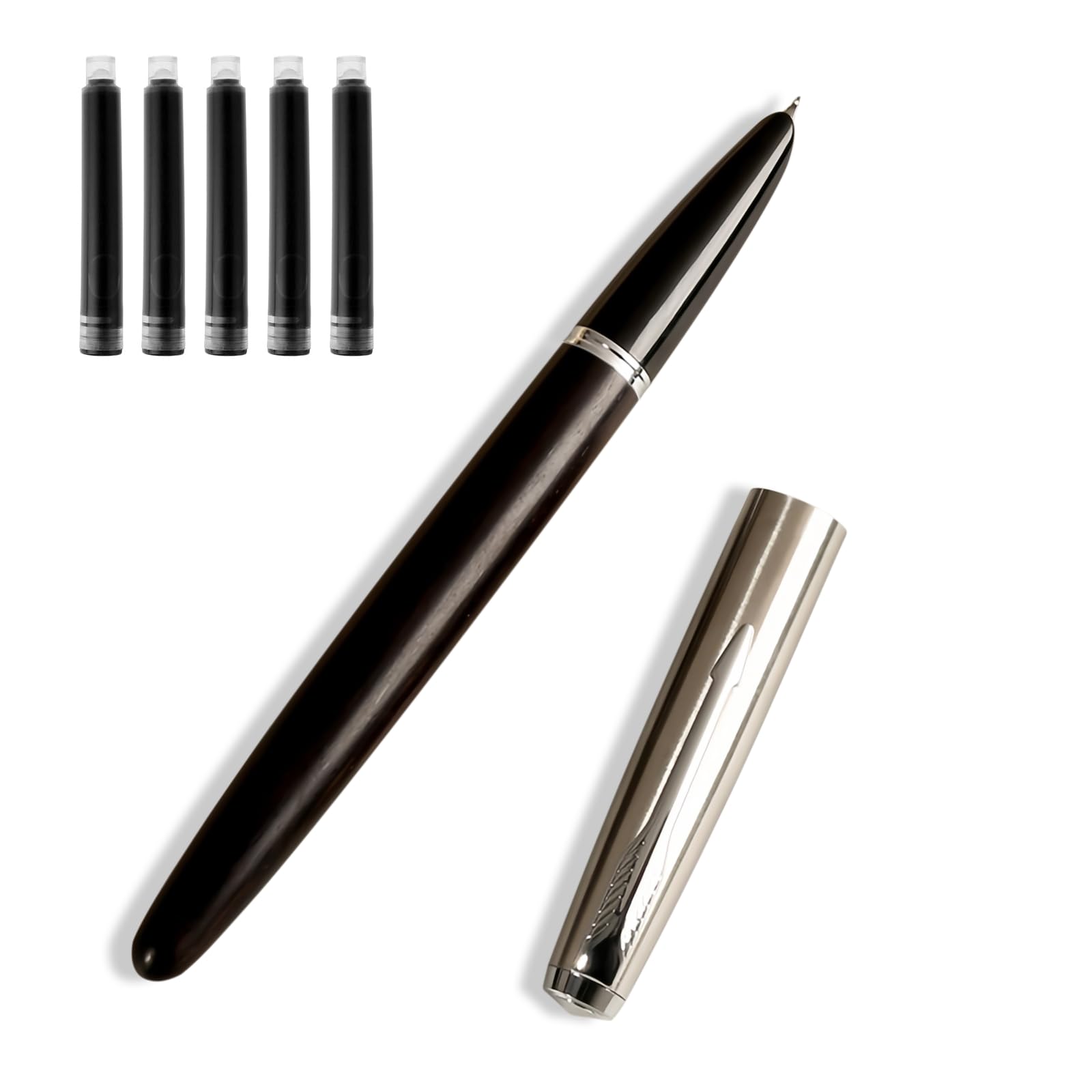 Amazon.com : lucilynx Wooden Fountain Pen with Bent Nib, Lightweight ...