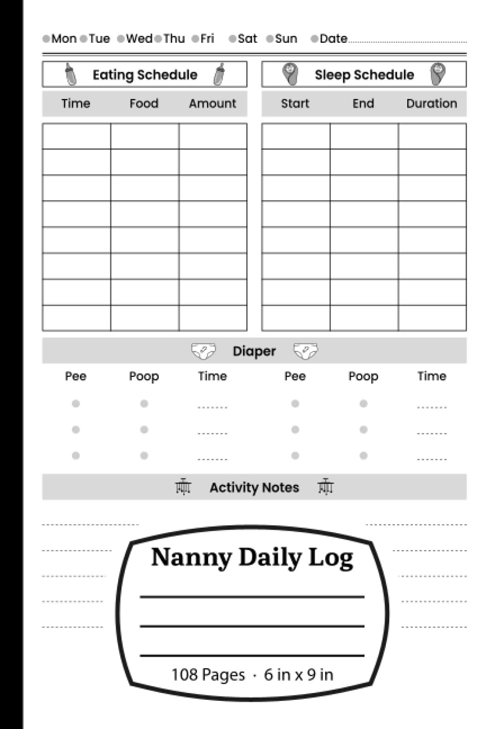 Amazon.com: Nanny Daily Log: Record Baby & Toddler Eating, Sleeping ...