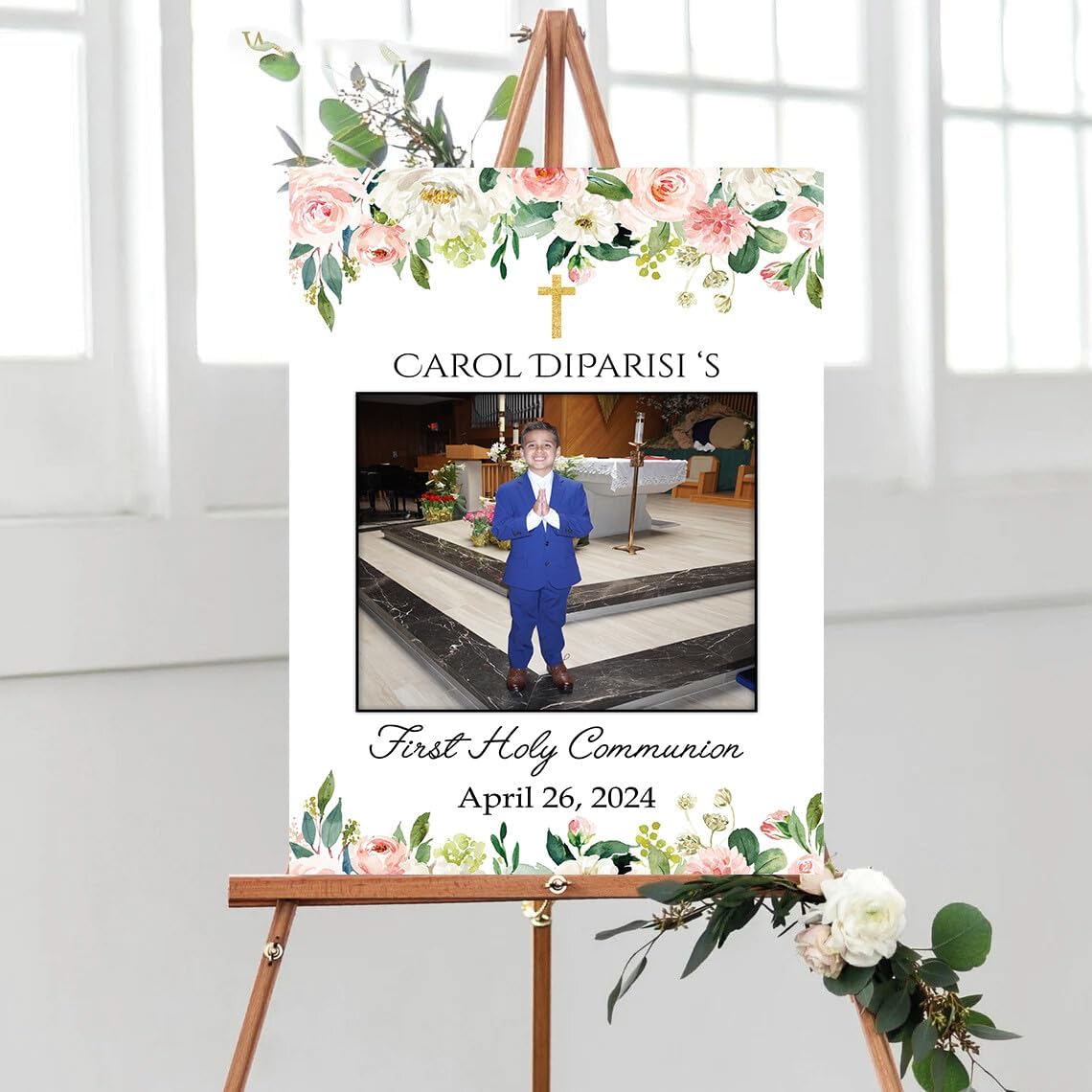 Amazon.com : Personalized First Communion Welcome Sign, First Communion ...
