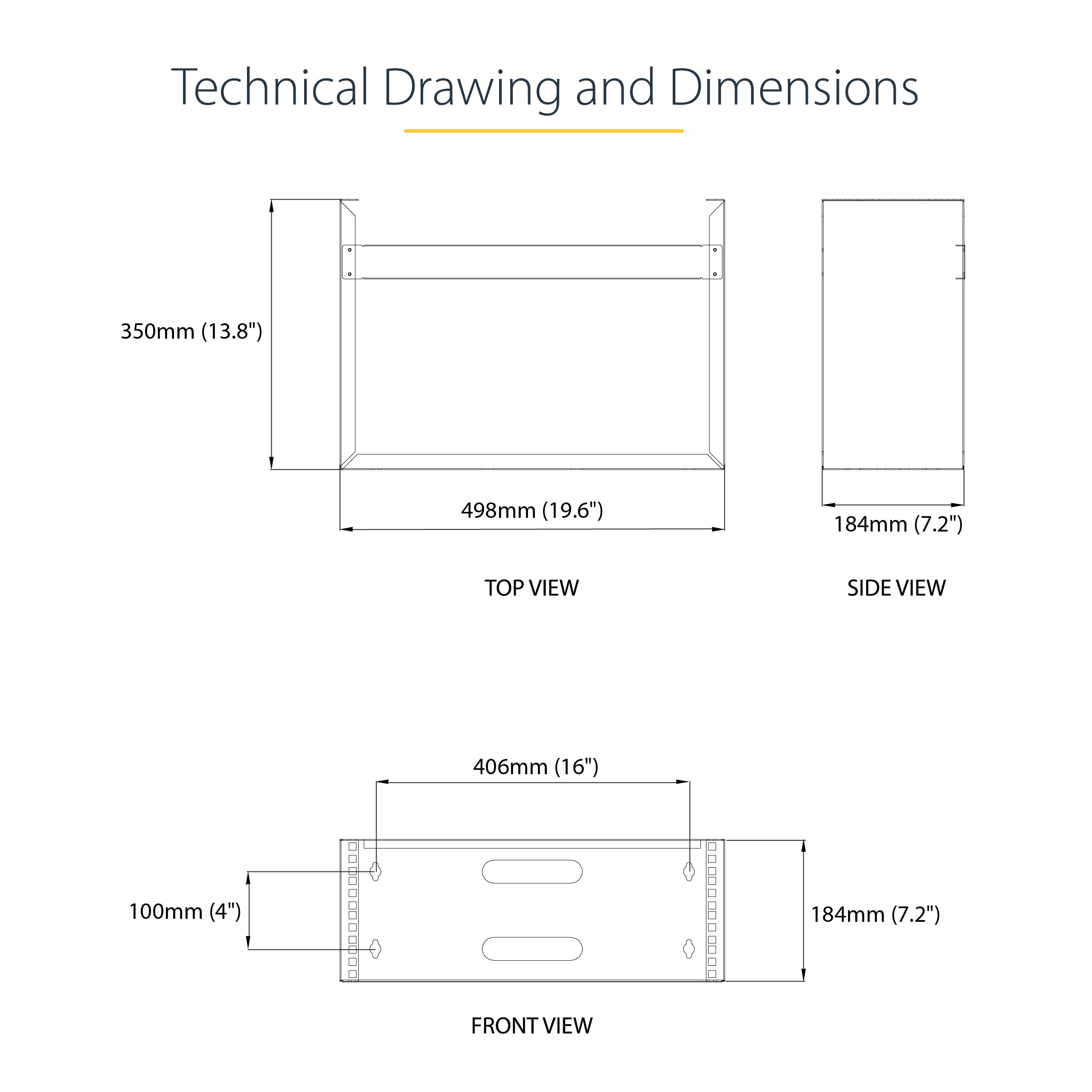 StarTech.com 4U Wall Mount Network Rack - 14 Inch Deep (Low Profile ...