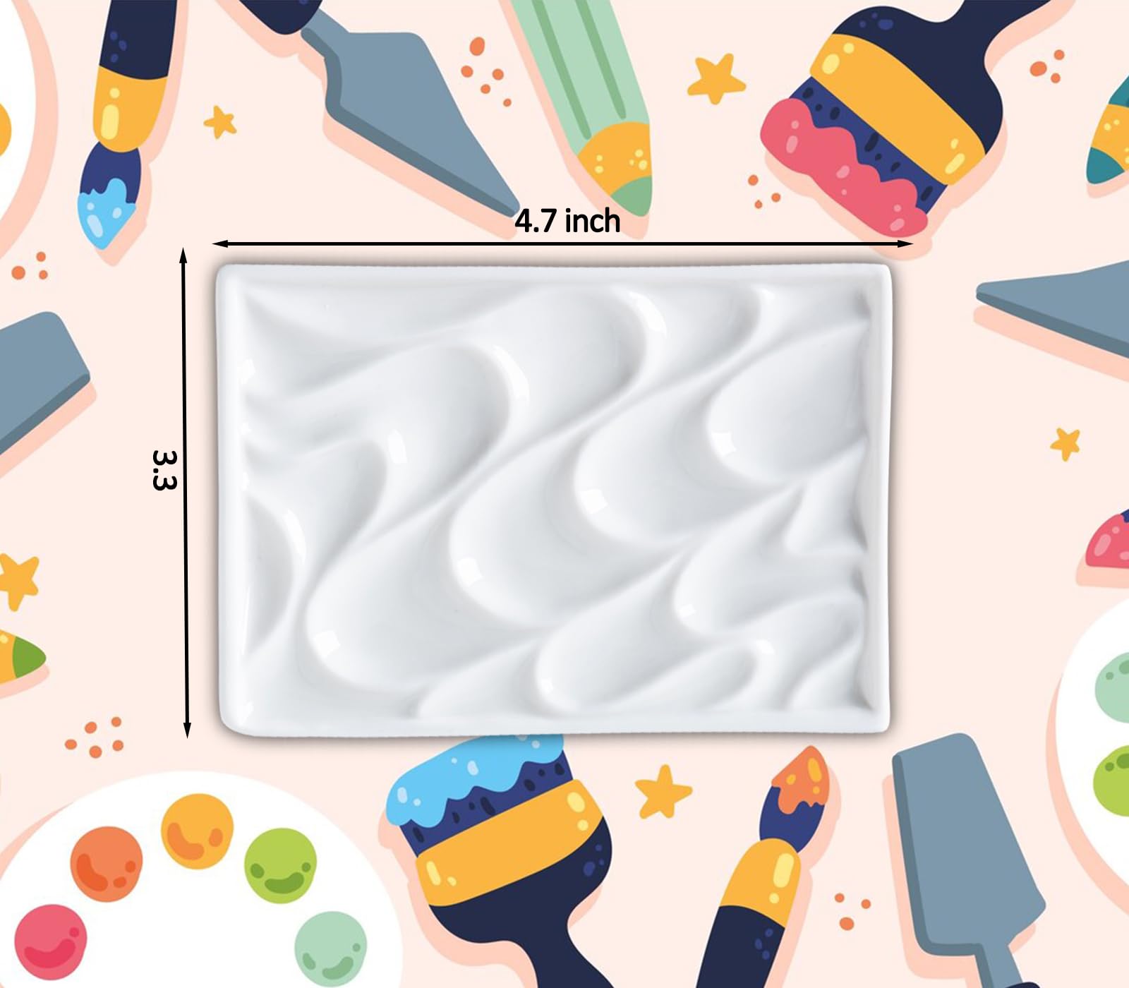 Snapklik.com : Ceramic Paint Palette White Paint Pallets Small Paint ...