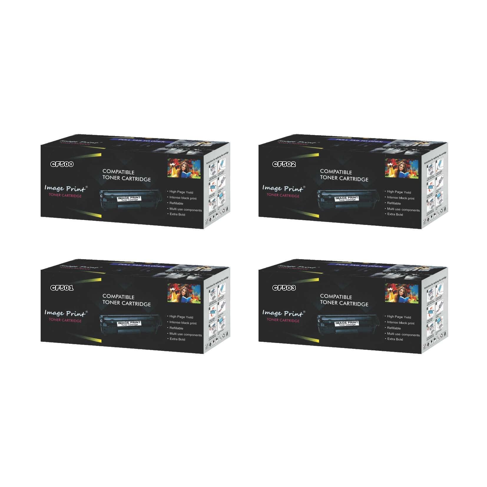Image Print 202A/ CF500A/ CF501A/ CF502A/ CF503A Laser Toner Cartridge ...