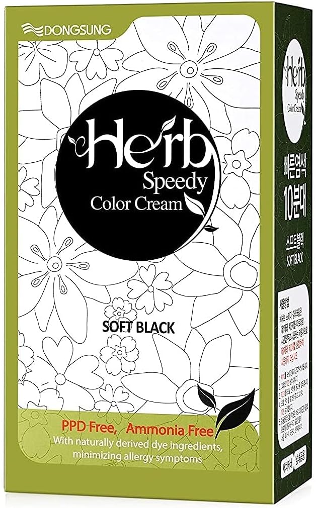 Dongsung Herb Speedy Color Cream(Soft Black) – Korean Herbal Vegan Hair ...