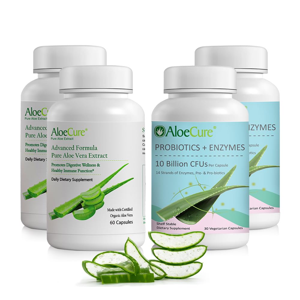 Amazon.com: AloeCure Organic Aloe Vera Capsules Pack - 4 Pieces - 2 x ...
