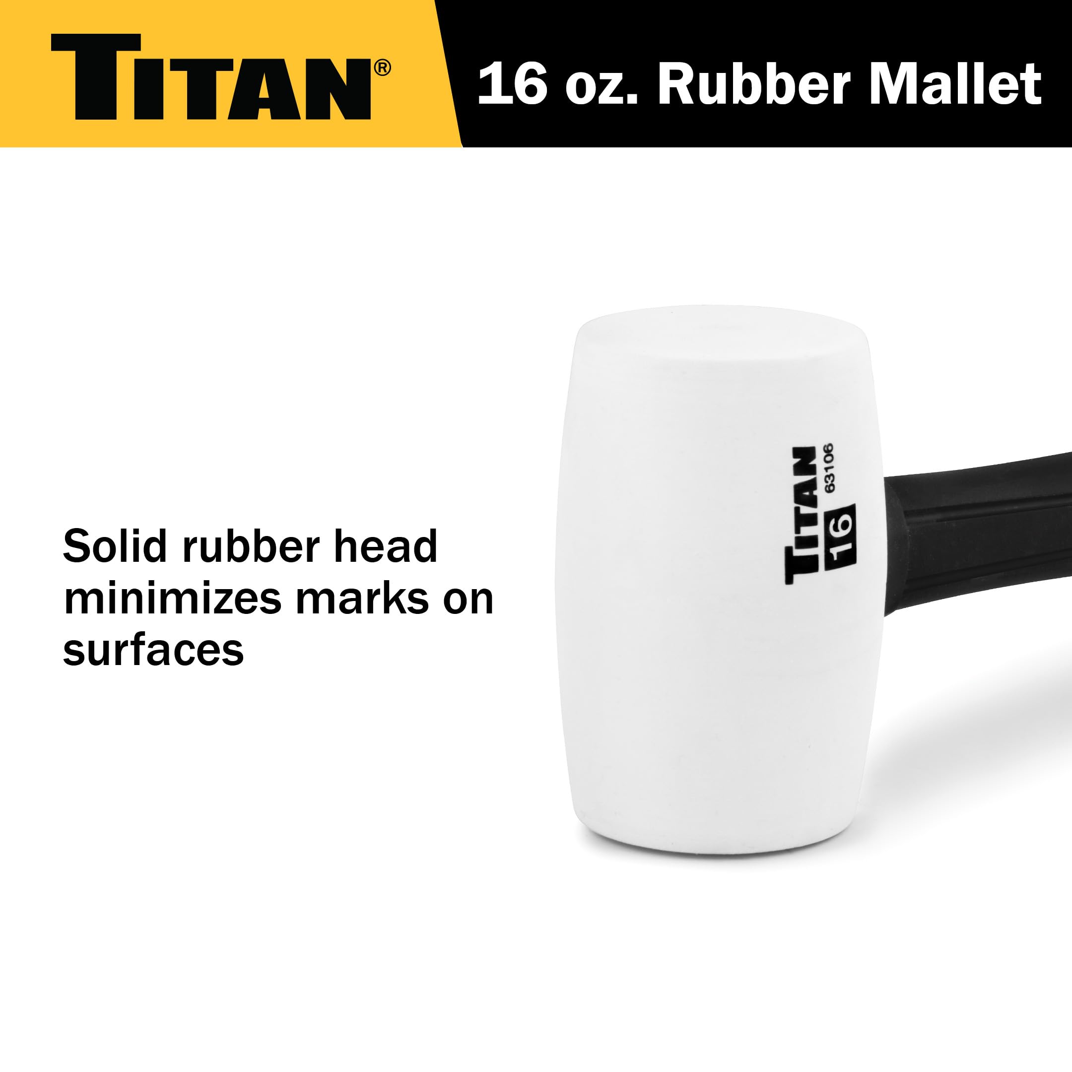 Snapklik.com : Titan 63106 16oz White Rubber Mallet, Non-marking Double ...