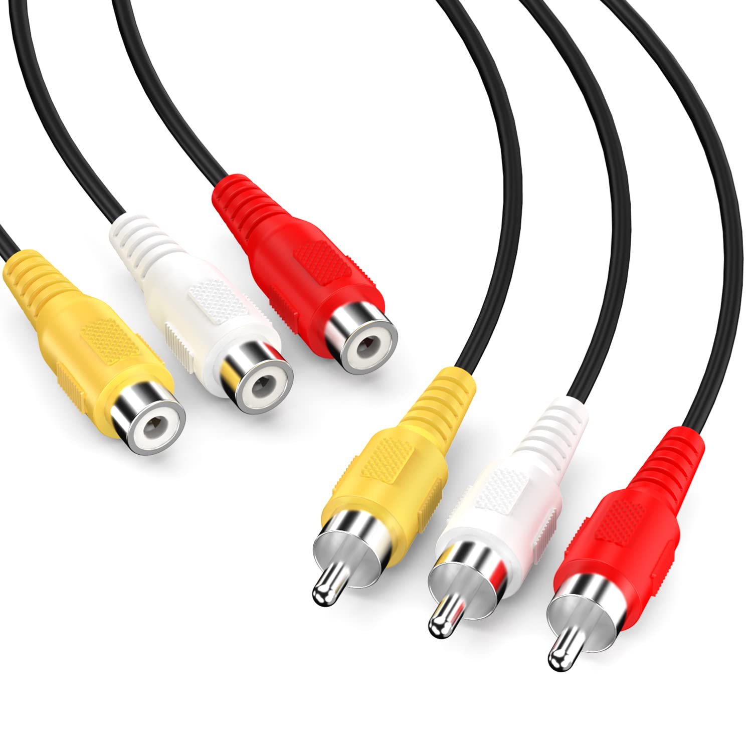 Amazon.com: Grenf 3 RCA Male to 3 RCA Female RCA Audio Cable, Y Adapter ...