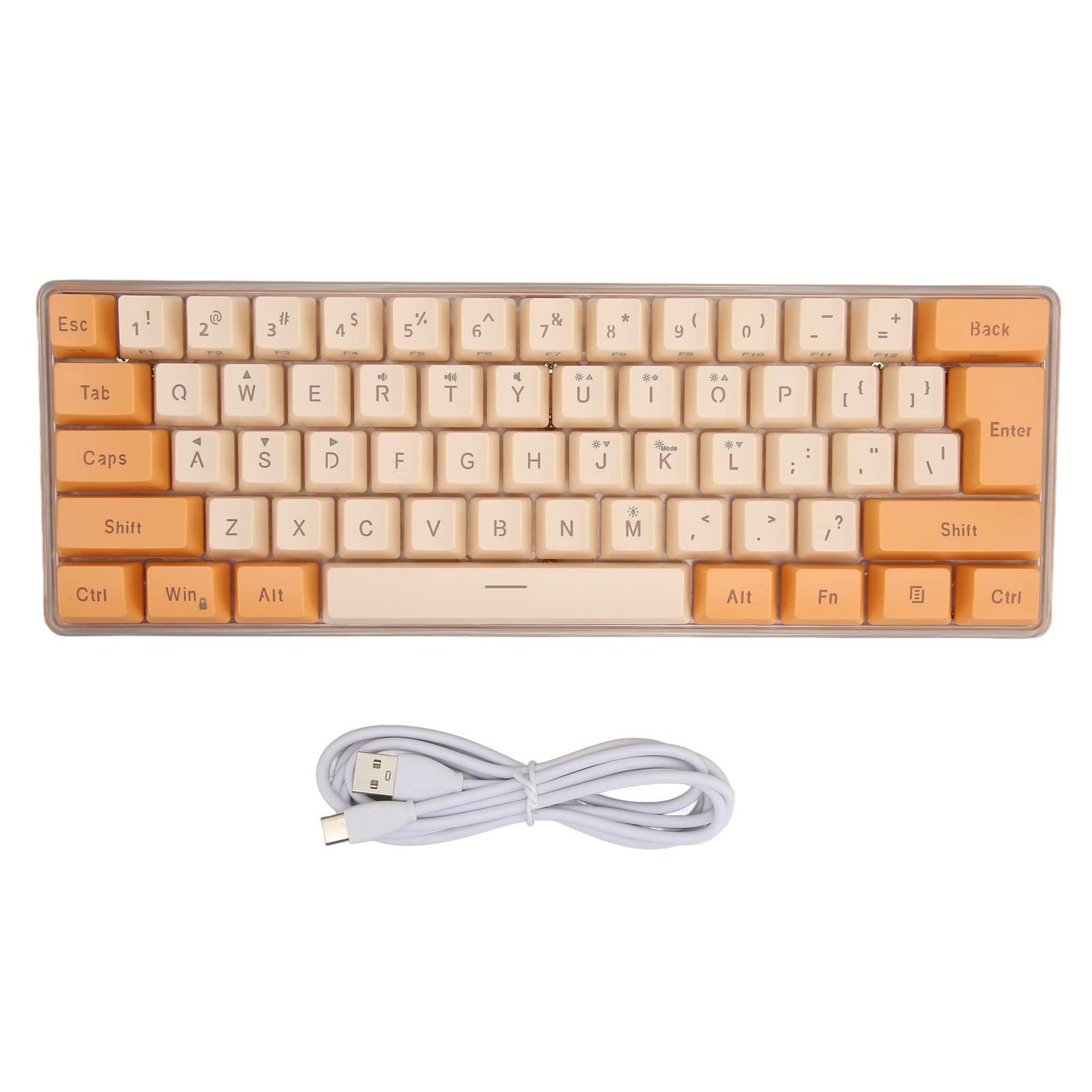 Elprico Mini Keyboard, USB 61 Keys Gaming Keyboard, Contrast Color RGB ...