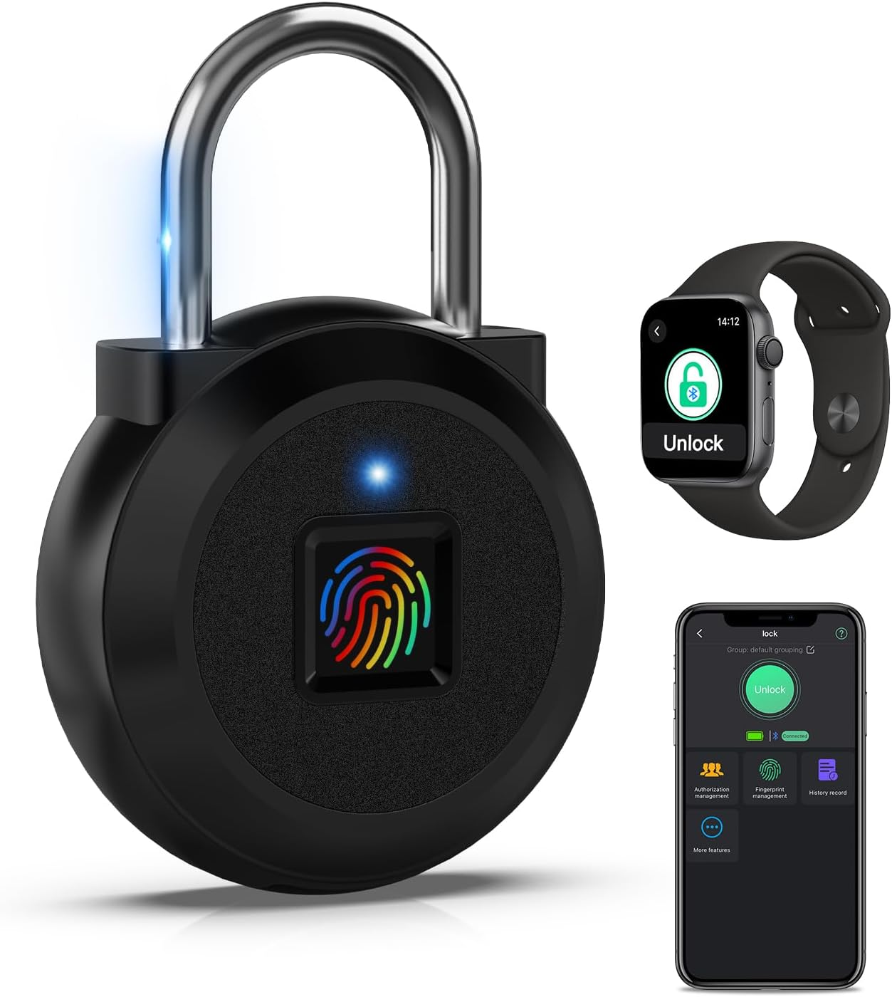 Eseesmart Fingerprint Padlock, Locker Bluetooth, Mobile APP, Smart ...