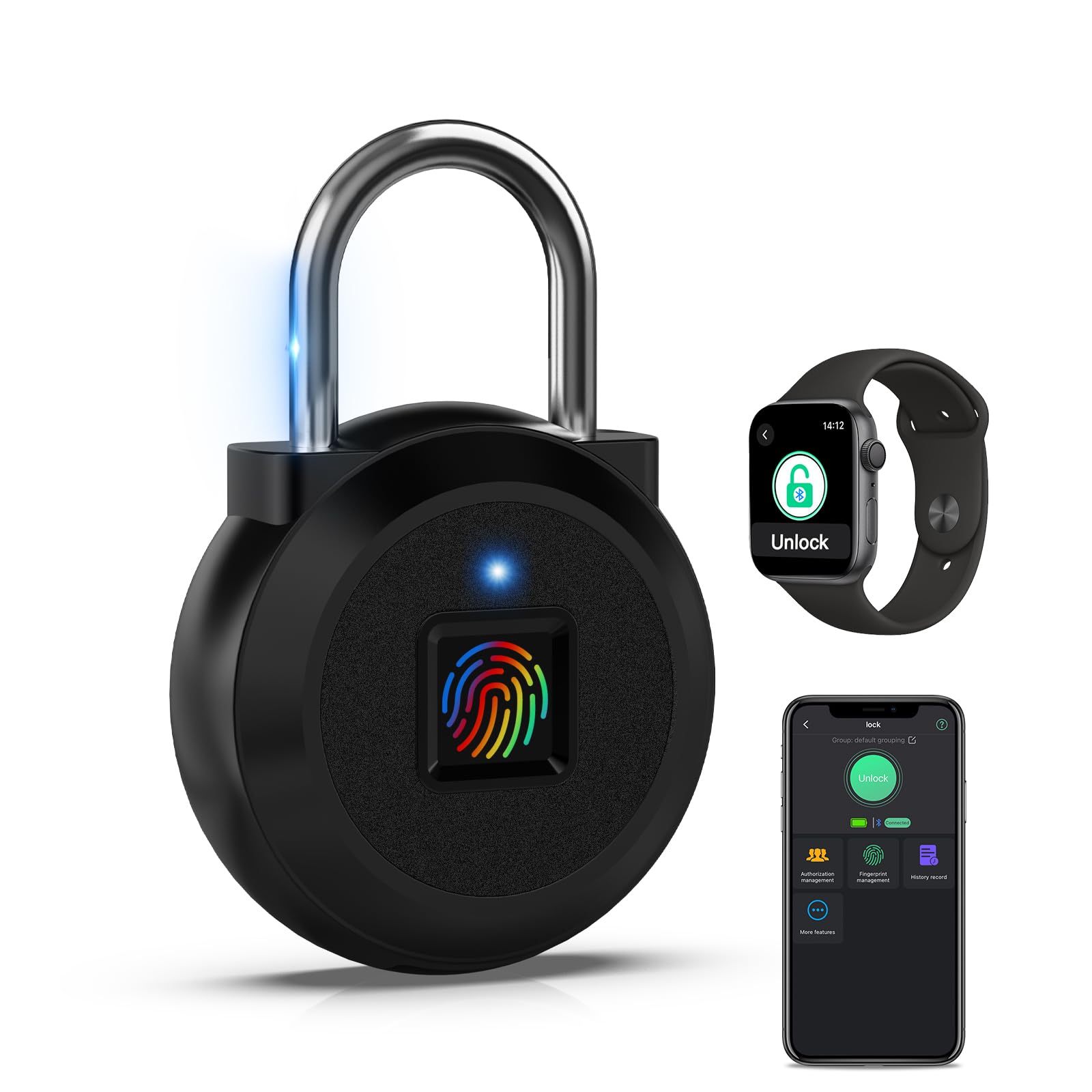 Eseesmart Fingerprint Padlock, Locker Bluetooth, Mobile APP, Smart ...