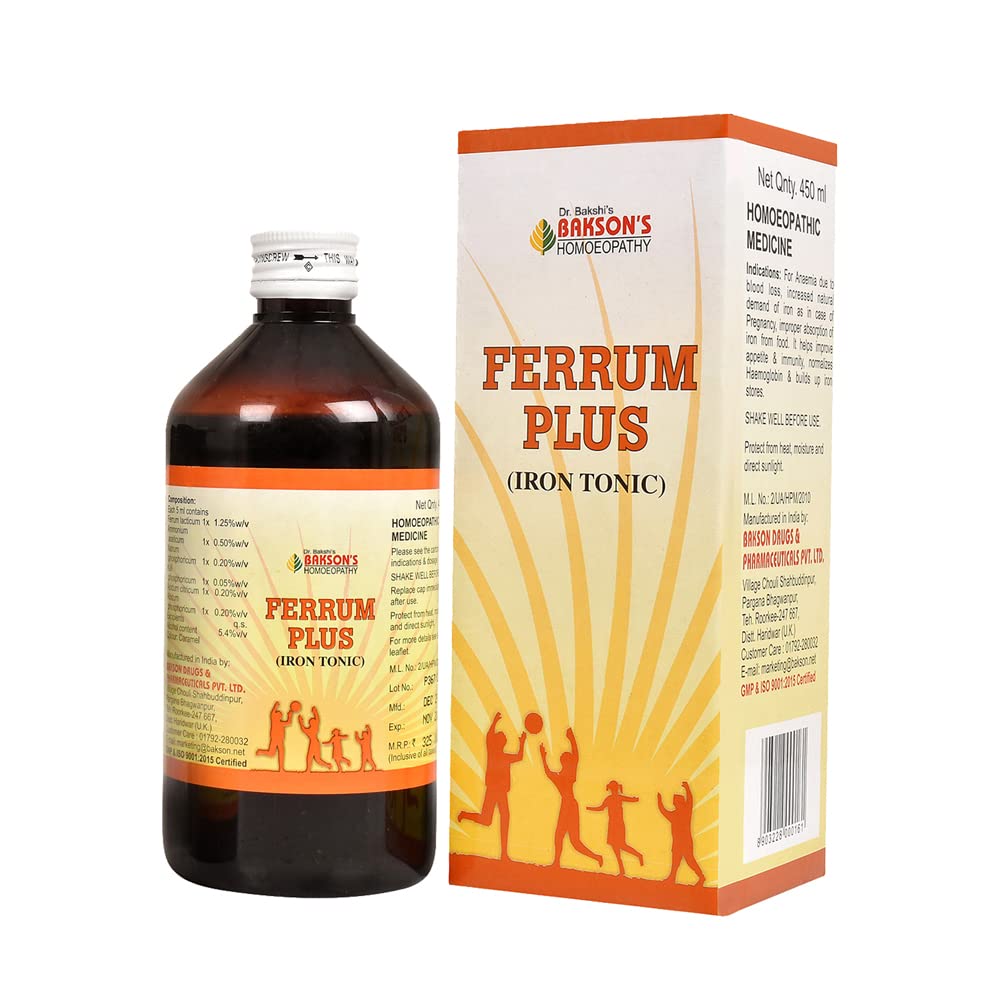 Buy Dr. Bakshi's BAKSON'S HOMOEOPATHY Ferrum Plus Syrup (450ml) Online ...