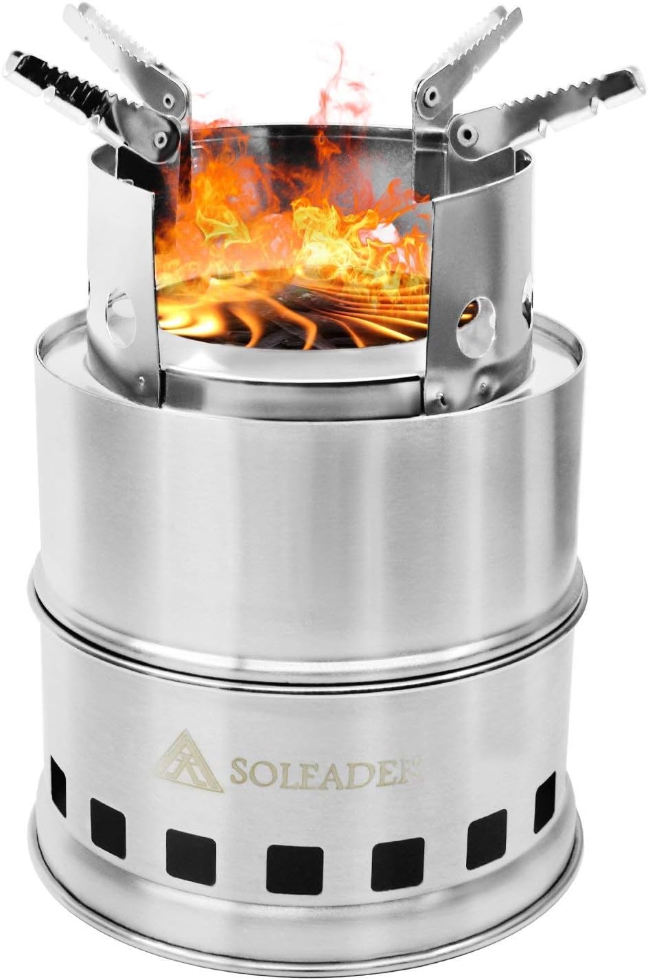 Amazon.com : SOLEADER Portable Wood Burning Camp Stoves - Stainless ...