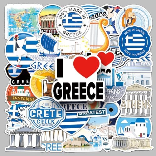A4 Sticker Sheet Greece Landmarks Vinyl Stickers - Greek Athens City ...
