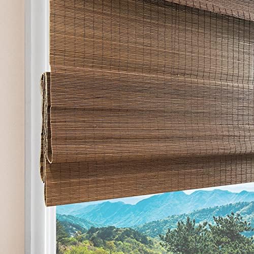 Amazon.com: Yin Yang Cordless Blackout Bamboo Roman Shades, Natural ...