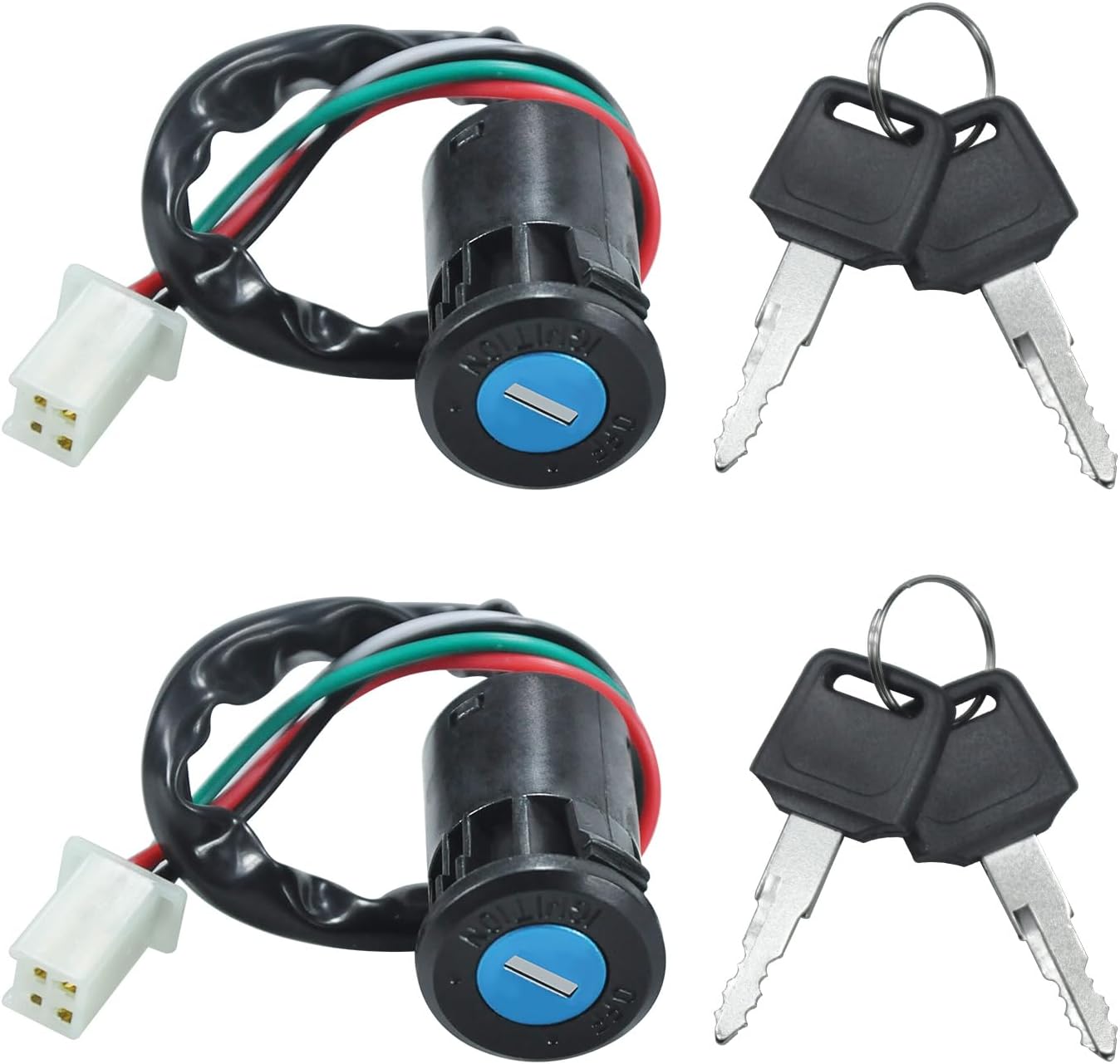Amazon.com: Chanoc 4 Pin Ignition Key Switch Set for Chinese 50cc 70cc ...