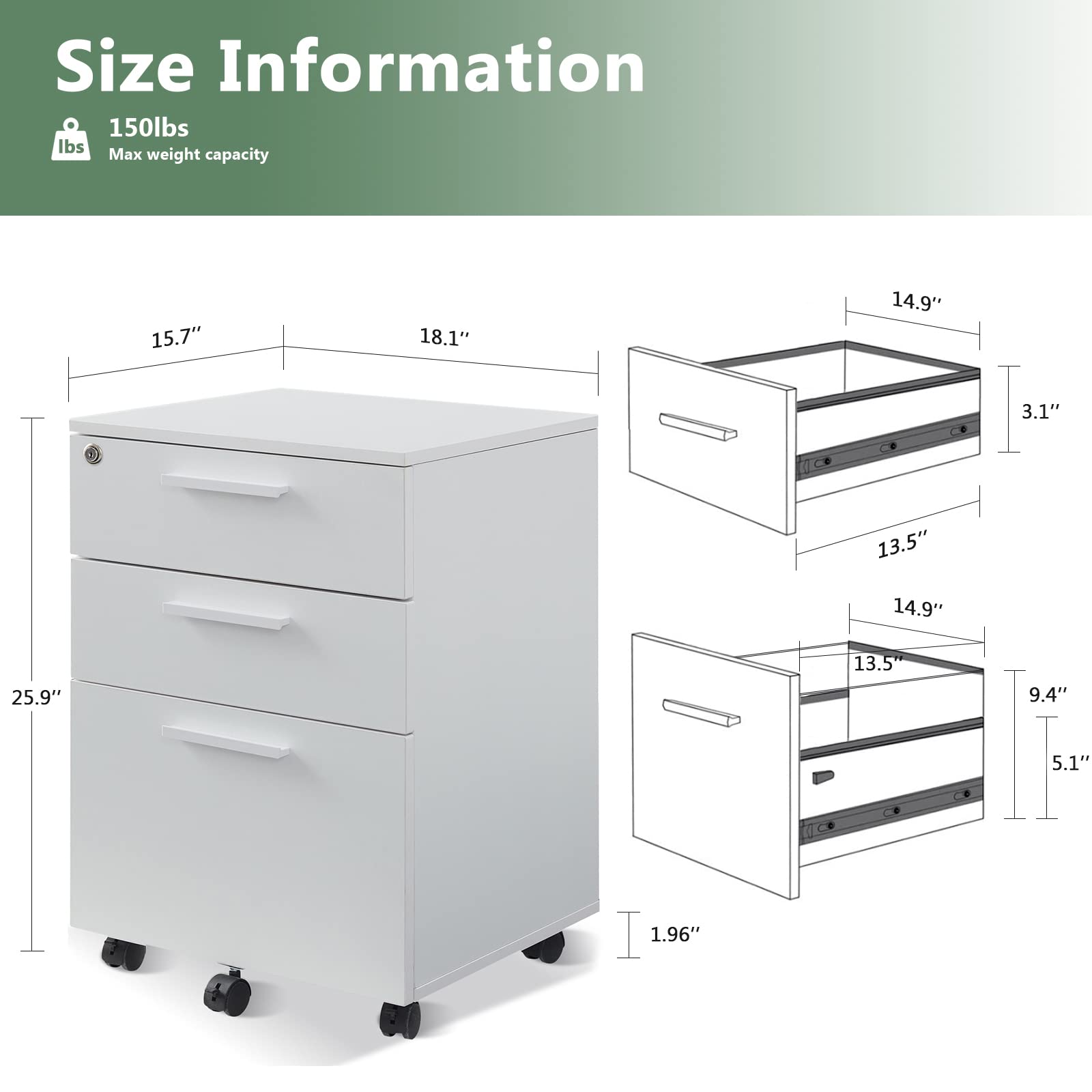 Snapklik.com : VICLLAX 2 Drawer Mobile File Cabinet