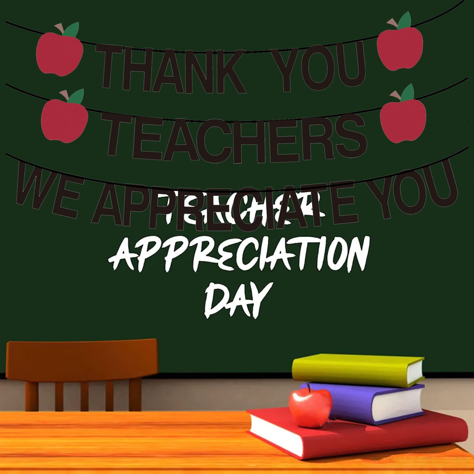 Colorful Glitter Decor Thank You Teachers Banner, Teacher Appreciation ...