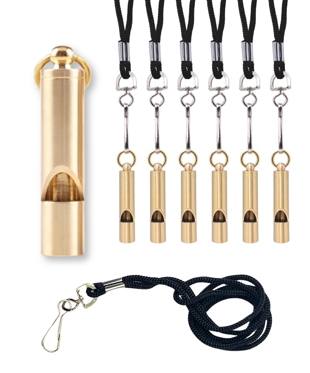 Amazon.com : FUTURESTEPS 6 Pack Brass Whistles with Lanyards for Home ...