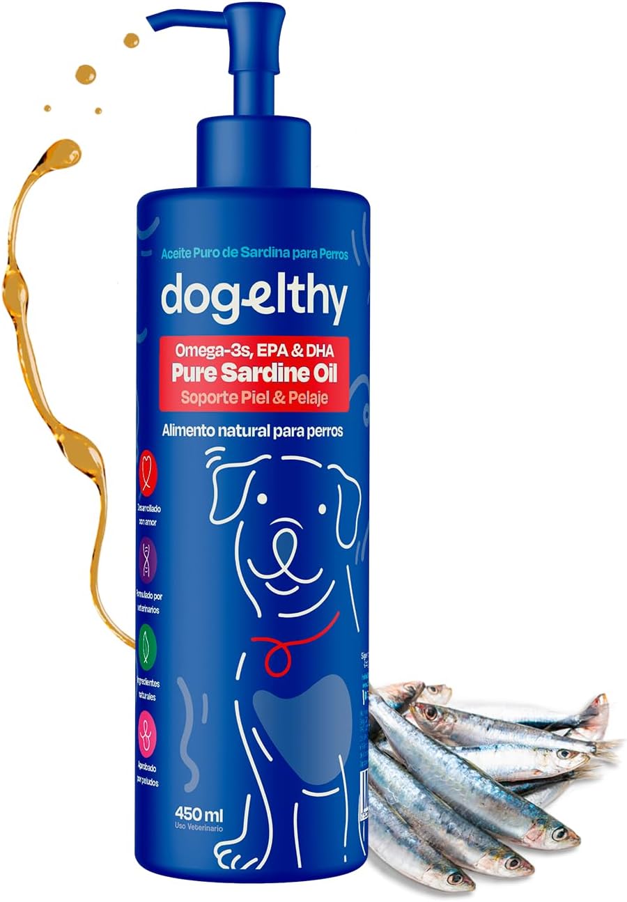 Dogelthy Pure Salmon Oil 450 ml. Aceite de Salmon Omega 3 para Perros ...