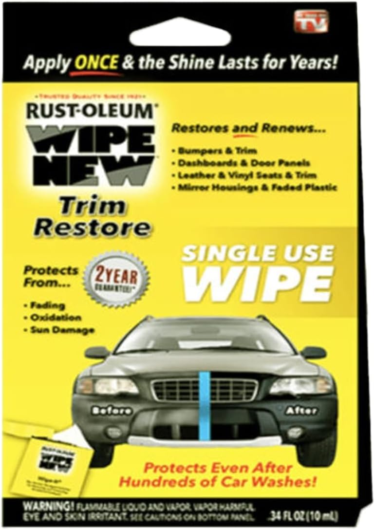 Amazon.com: Wipe New Trim Restorer Wipe, 0.34 fl. oz. : Automotive