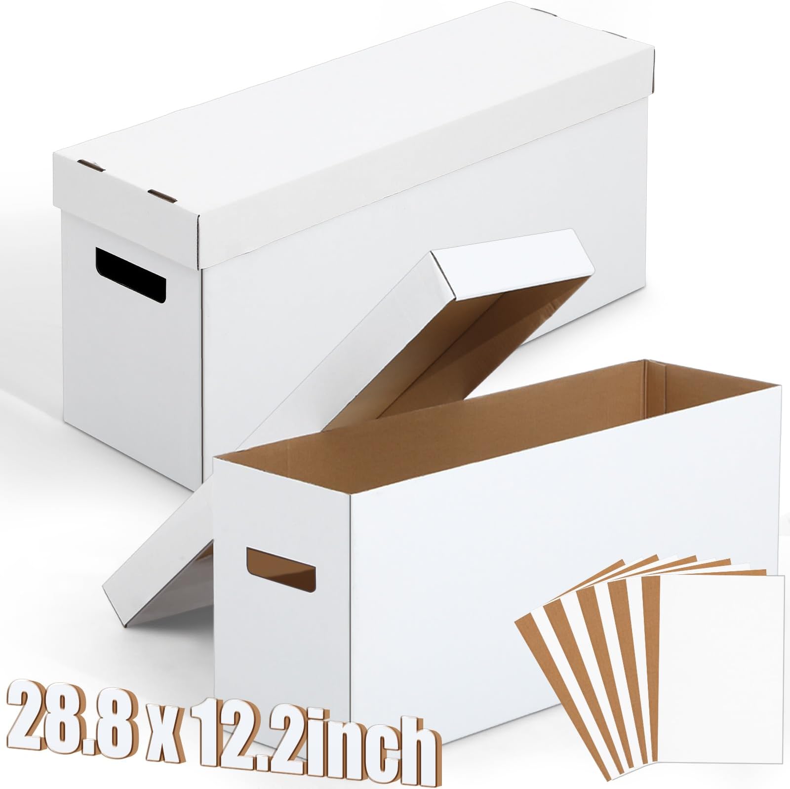 Amazon.com: Fuyoooo 2 Pack Long Comic Book Storage Boxes, Holds 600 ...