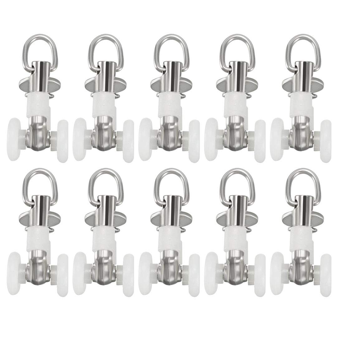 uxcell Curtain Track Plastic Twin Wheeled Carriers Drapery Rail Sliding ...