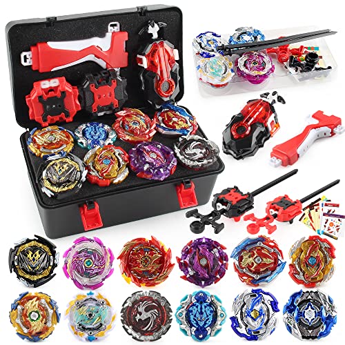 AIBREAY Bey Battling Top Burst Gyro Toy Set 12 Spinning Tops 3 Launchers 1 Grip Toy Blade Combat ...