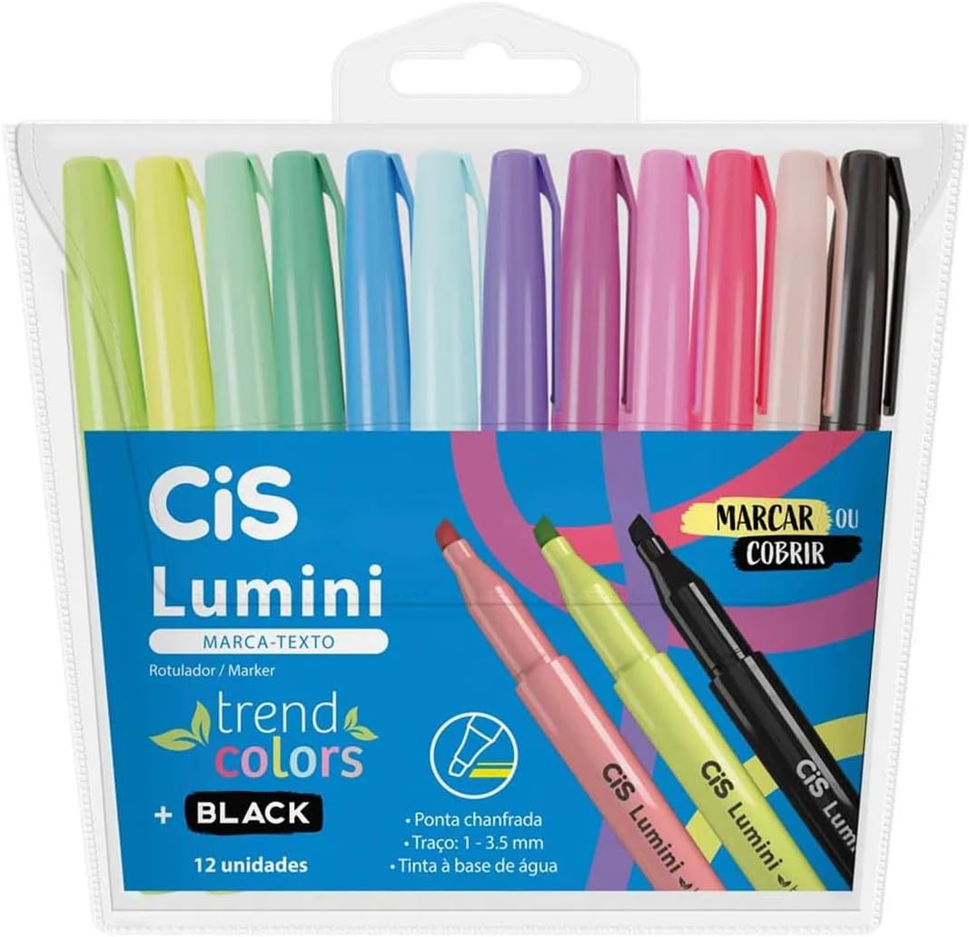Marca Texto CIS Lumini Trend Colors Estojo com 12 cores | Amazon.com.br