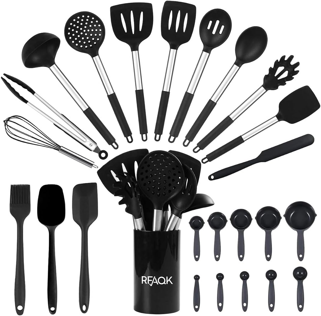 Amazon.com: Kitchen Utensils Set 35 PCS Cooking Utensils Set, Nonstick ...