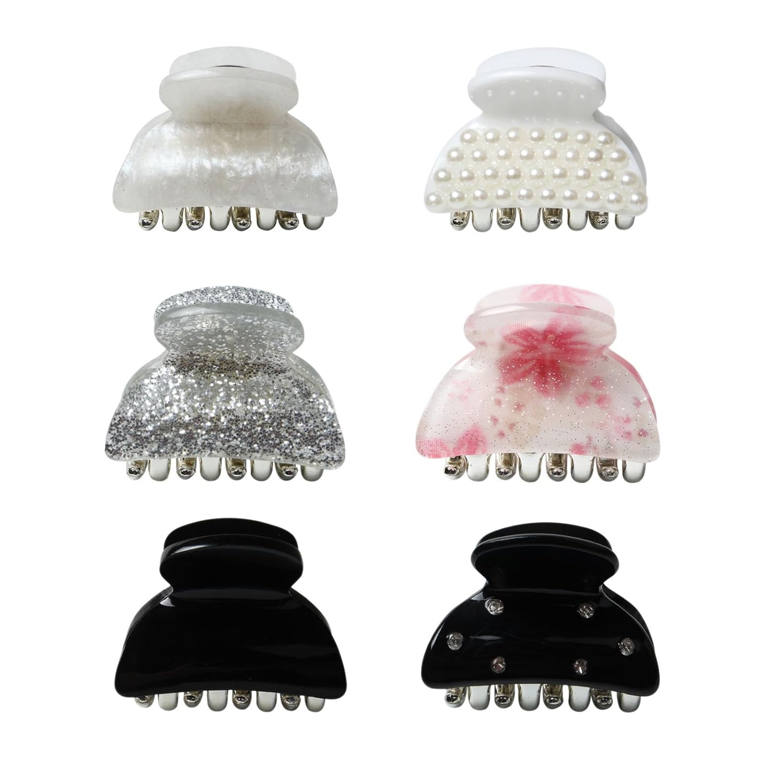 Amazon.com : 6 Pack Hair Clips for Women and Girls 1.57 Inch Resin ...